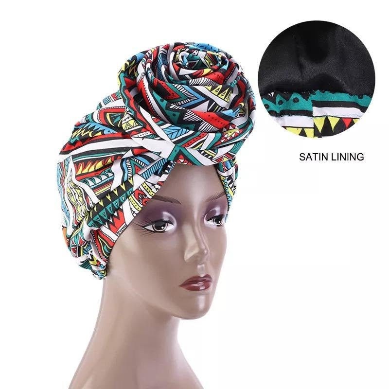 Pre Tied Satin Lined African Flower Turbans Multicolor Etsy