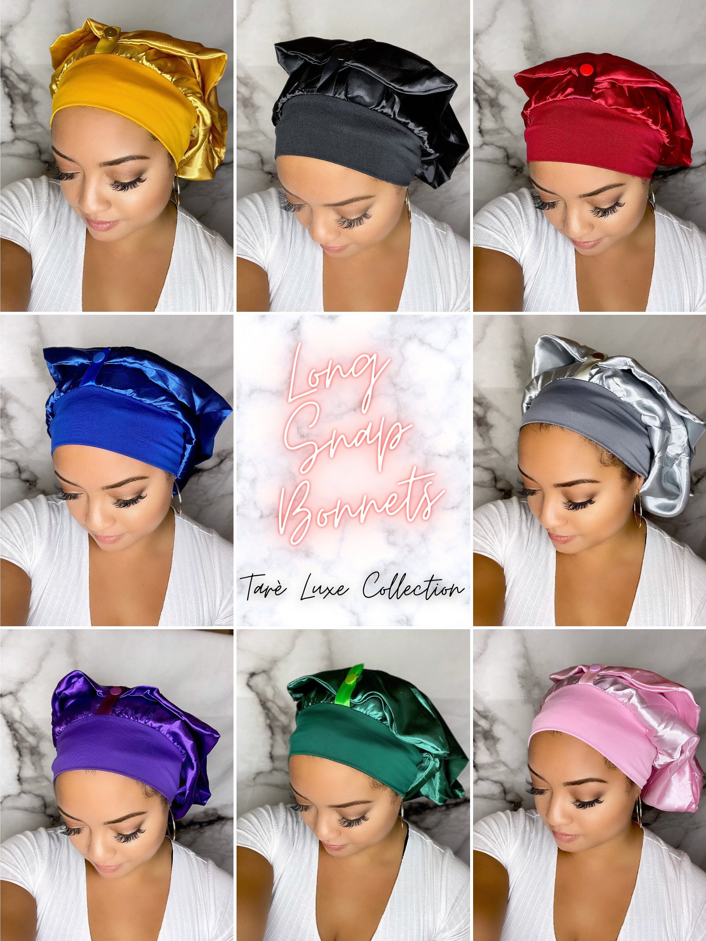 Long Snap Bonnet Satin Yellow Gold Bonnet Headband Bonnet | Etsy