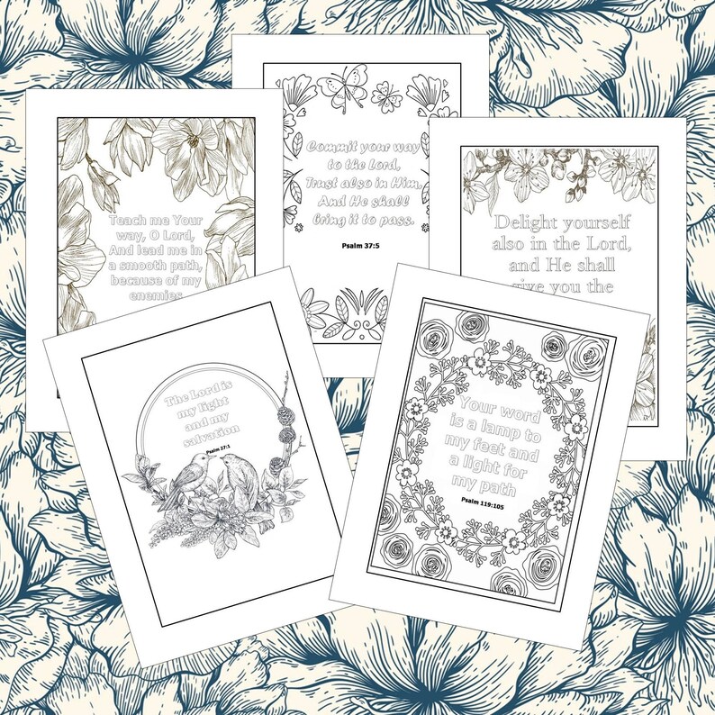 Bible Floral Coloring Book A Floral Coloring Book With Bible - Etsy