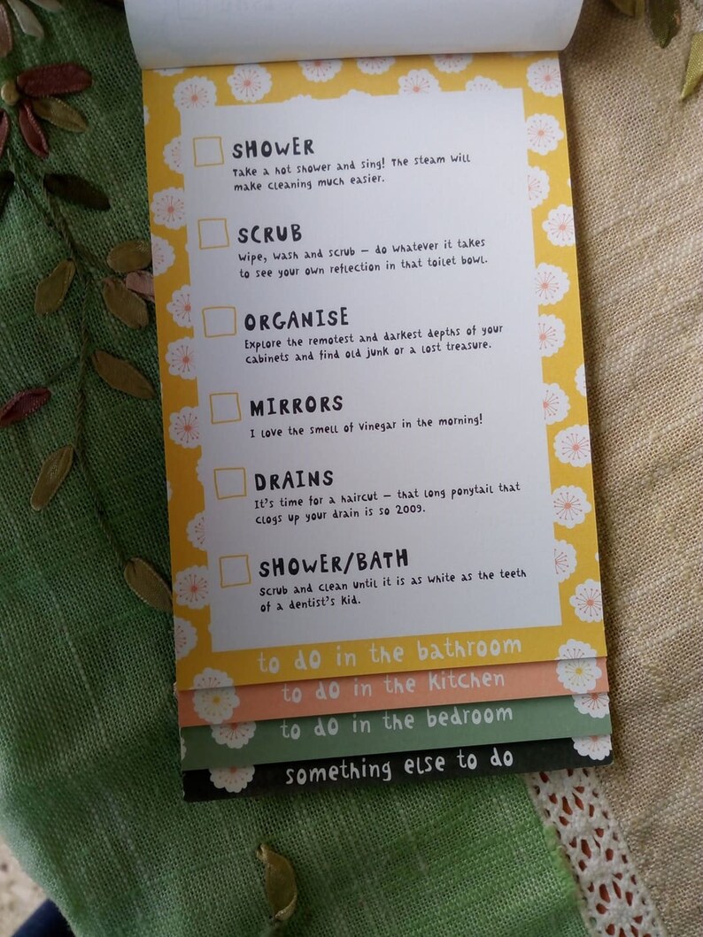 Cleaning Checklist Notepad Cleaning Schedule Notepad - Etsy