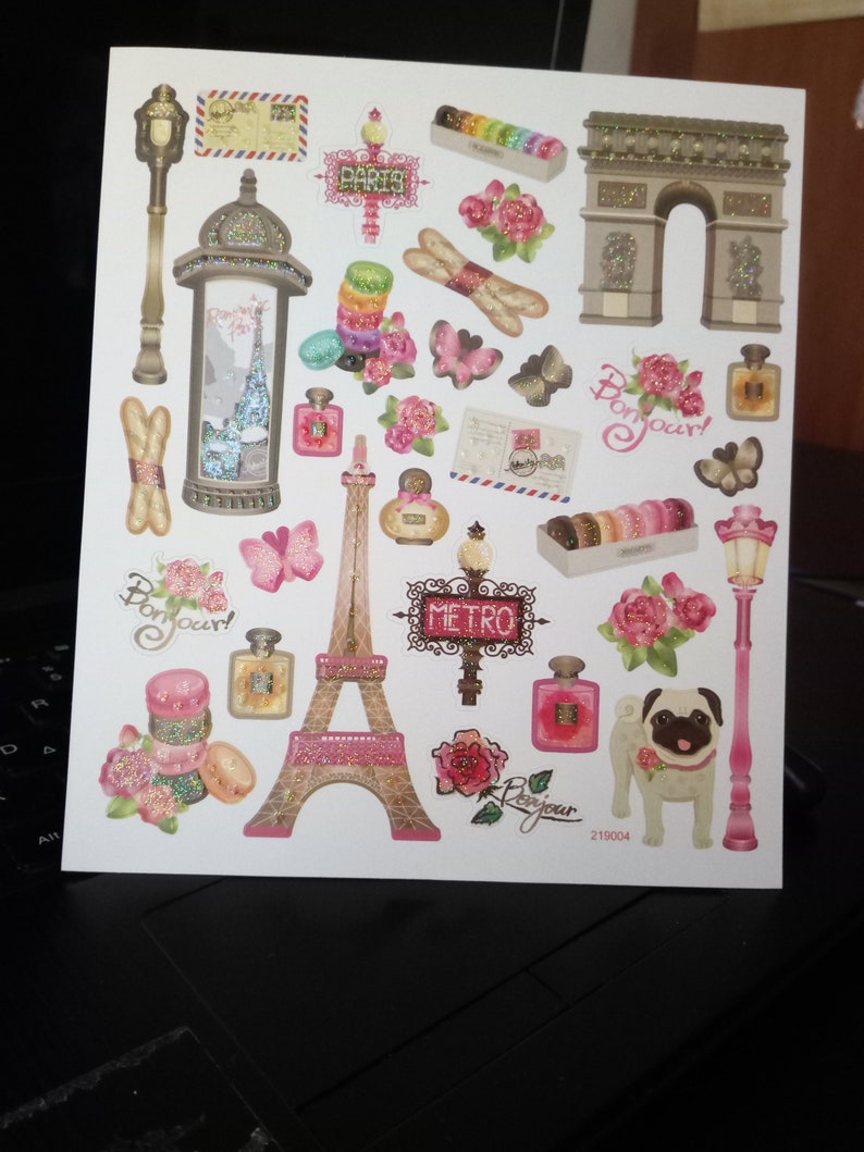 Sweet Life in Paris Stickers Paris Sticker Sheet France Paris Theme ...