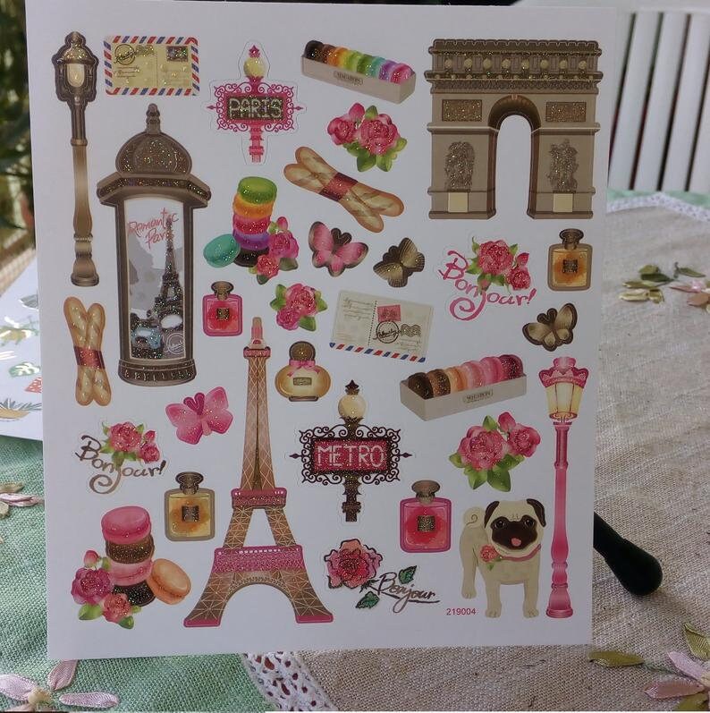 Sweet Life in Paris Stickers Paris Sticker Sheet France Paris Theme ...