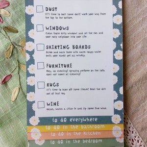 Cleaning Checklist Notepad Cleaning Schedule Notepad - Etsy