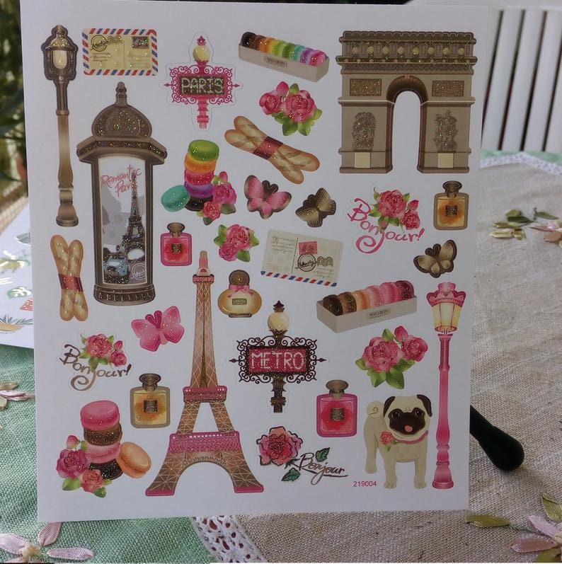 Sweet Life in Paris Stickers Paris Sticker Sheet France Paris Theme ...