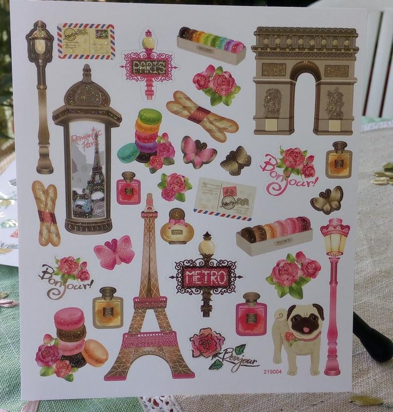 Sweet Life in Paris Stickers Paris Sticker Sheet France Paris Theme ...