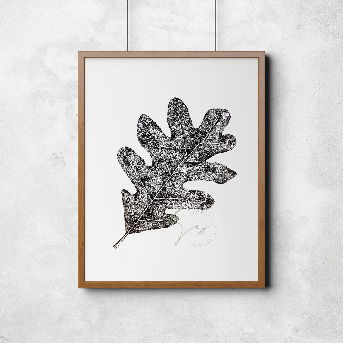 Oak Leaf Art Print - Ink Pointillism - Etsy