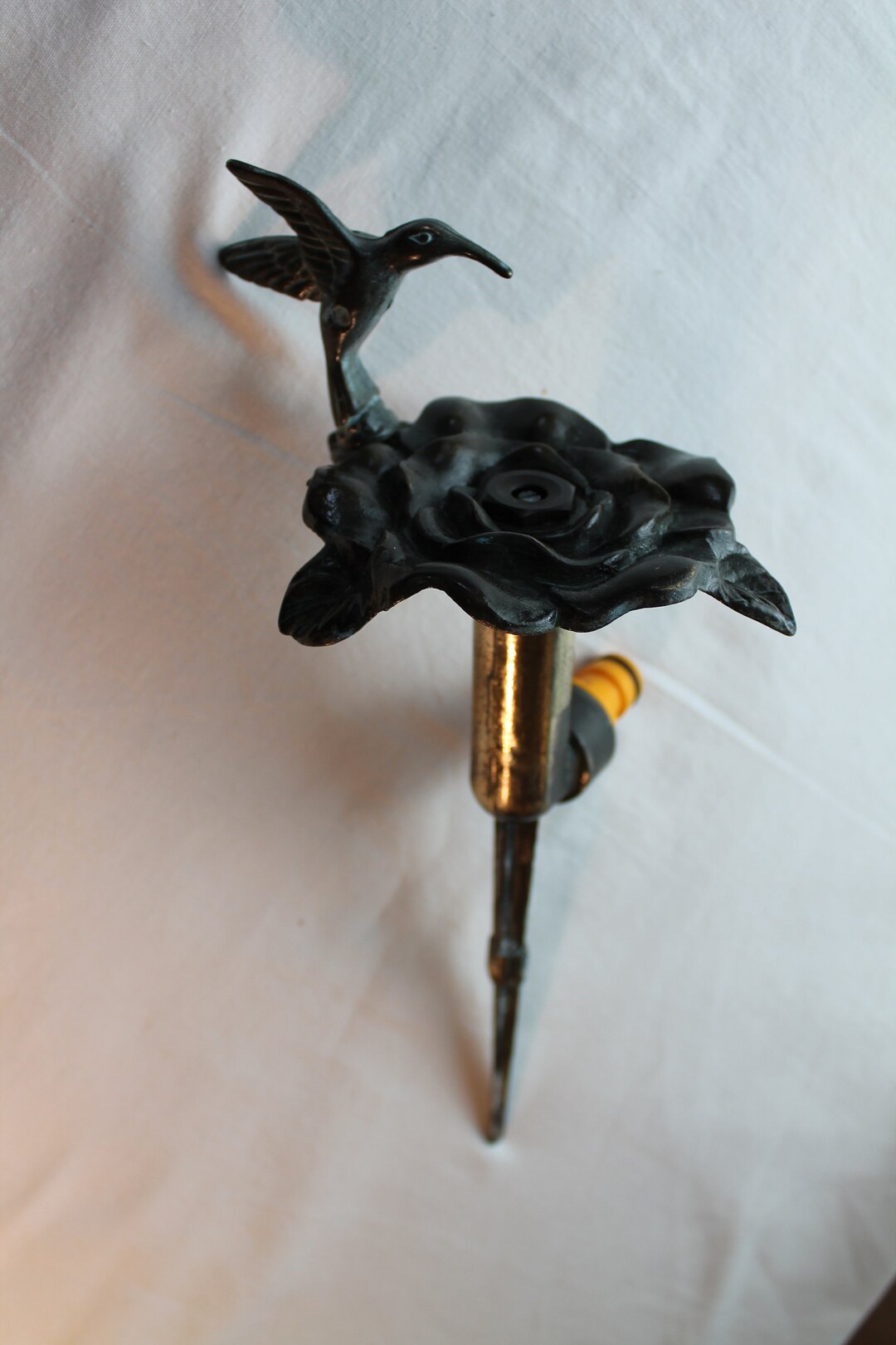 Humming Bird Garden Feature/ Watering Device, Brass Flower and ...
