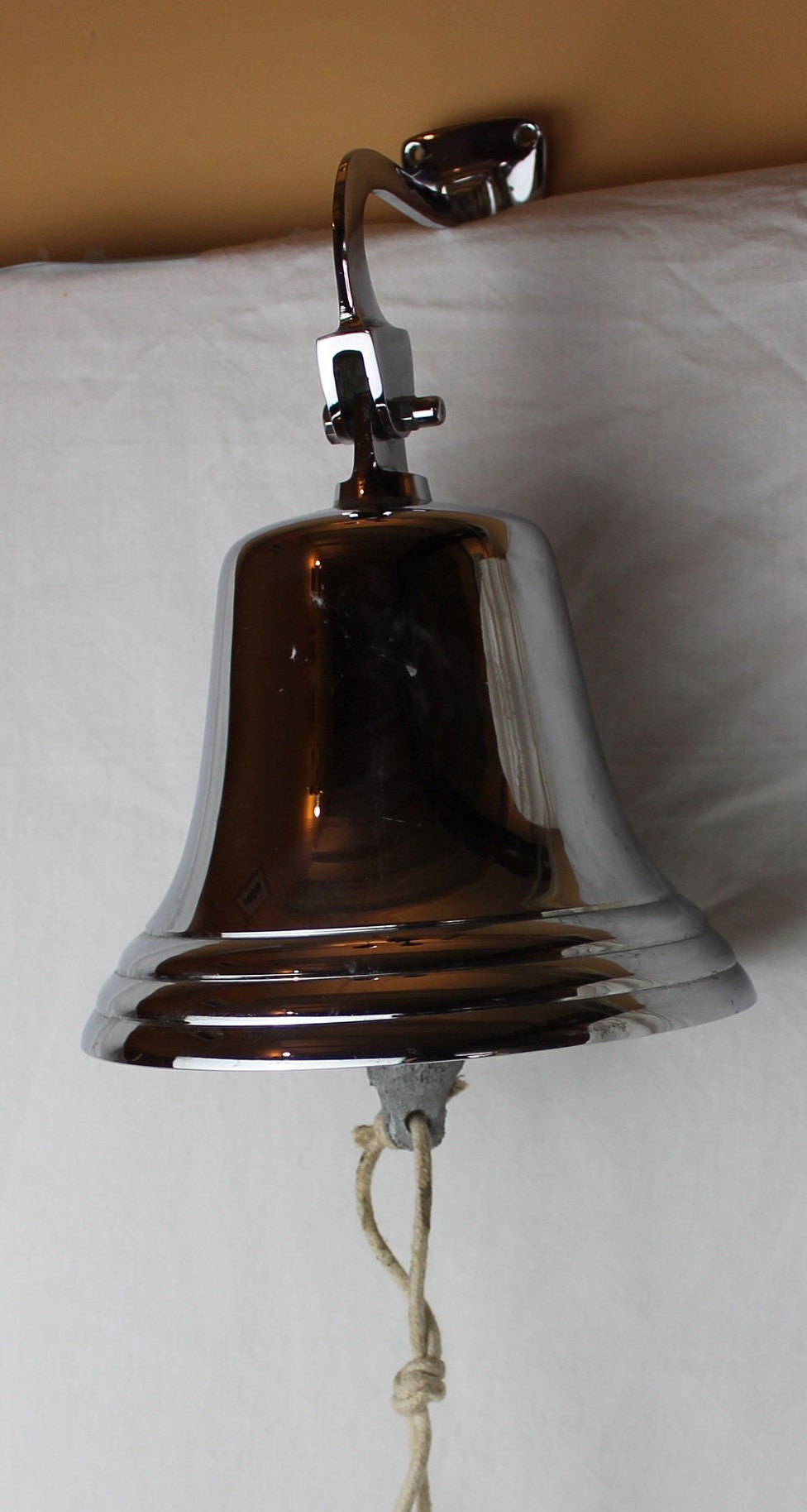 Superb Ship's Bell, 16 Cm Tall, Vintage Chrome With Clapper/ringer - Etsy