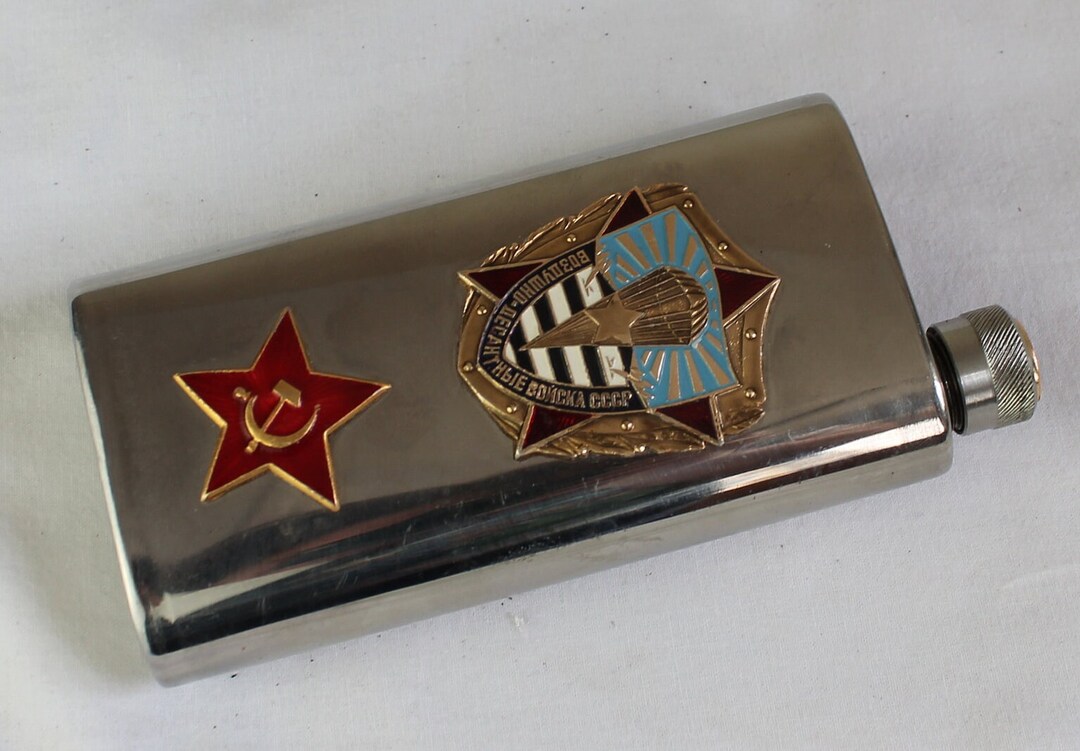 Hip Flask, Russian Paratroopers Stainless Steel 8 Fl Oz Spirit Flask ...