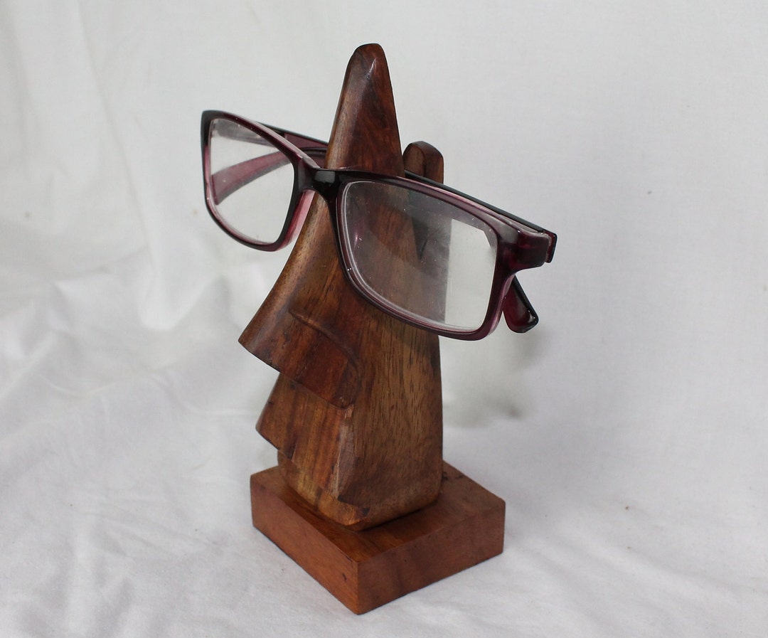 Wooden Spectacle Stand, Glasses Stand, Handmade Nose Shaped Wooden ...