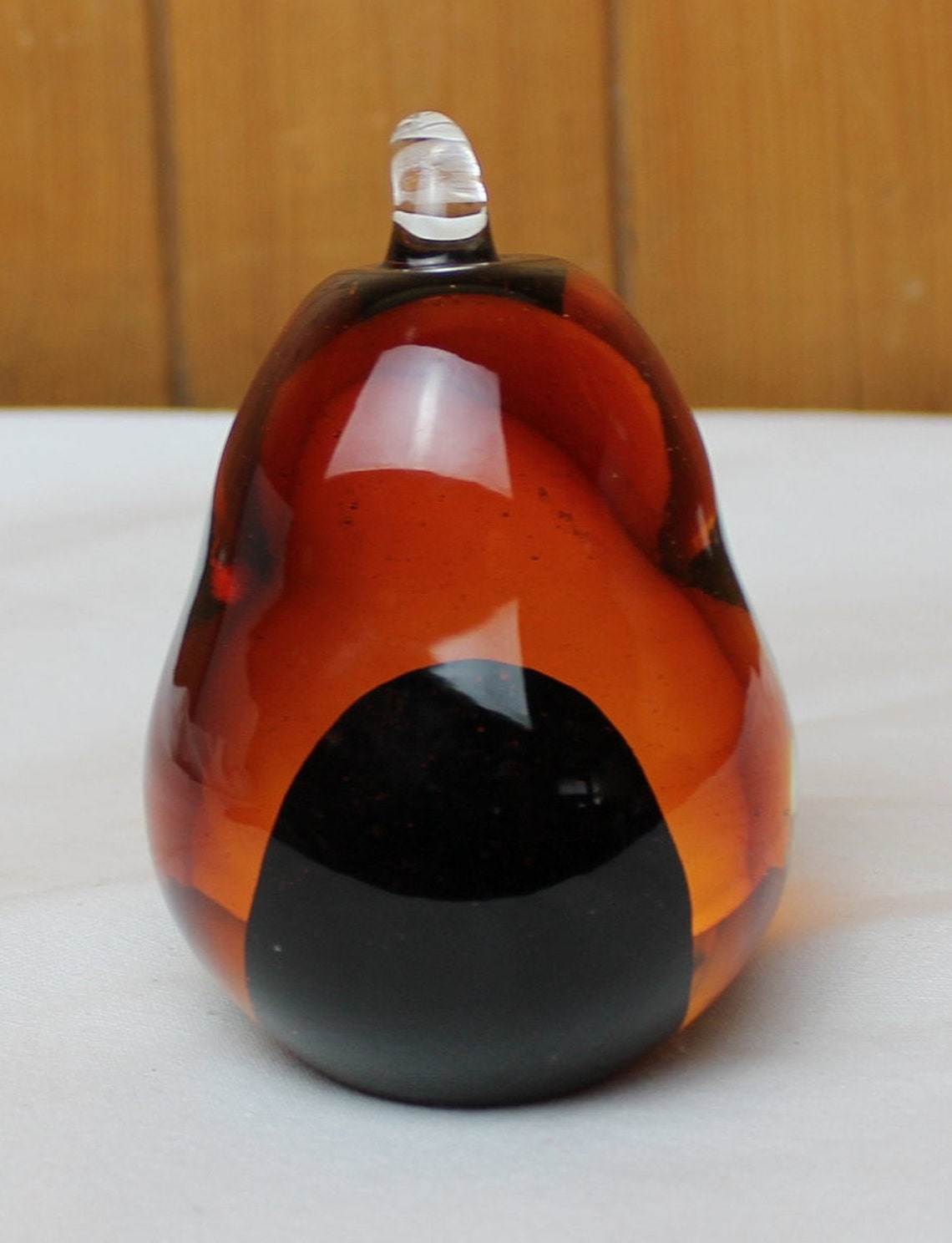Glass Pear Paperweight or Ornament; Vintage Handmade Glass - Etsy UK
