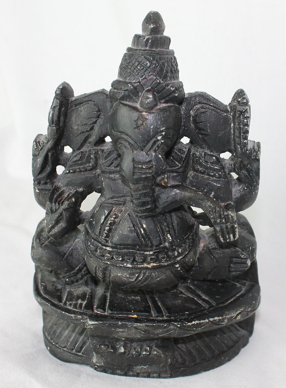 Hindu Lord Ganesha Small Stone Statue, Hindu God of Success, Mini ...