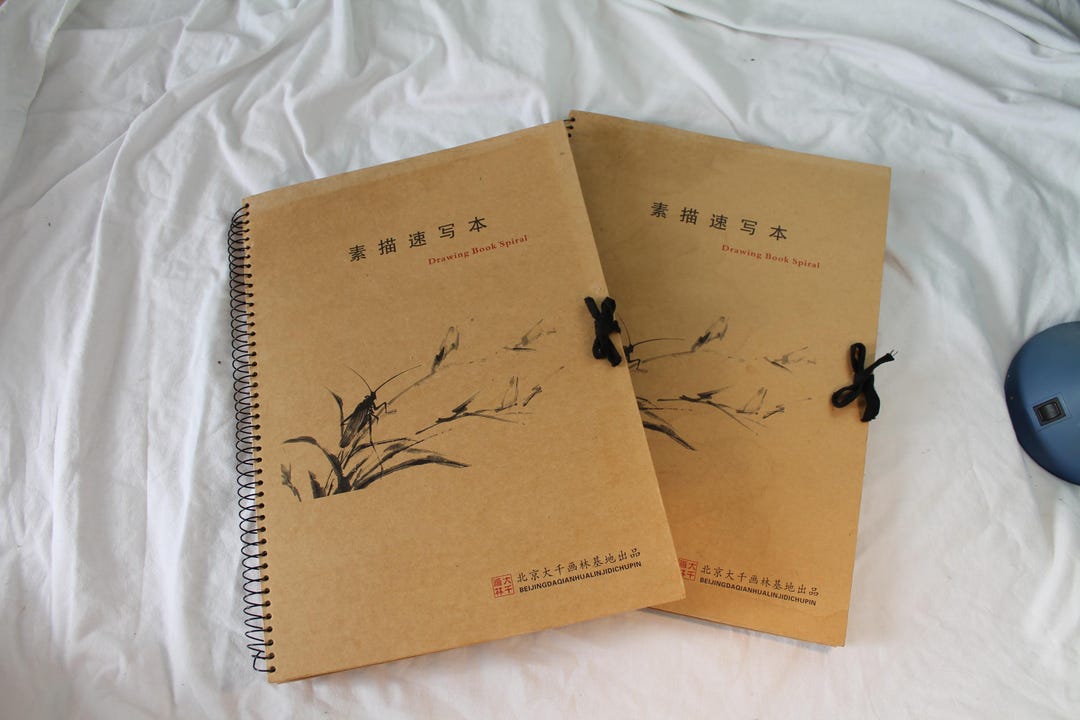 Vintage A3 Oriental Sketchbooks: Chinese Art Paper, Ribbon Tie - Etsy