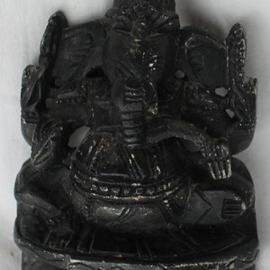 Hindu Lord Ganesha Small Stone Statue, Hindu God of Success, Mini ...