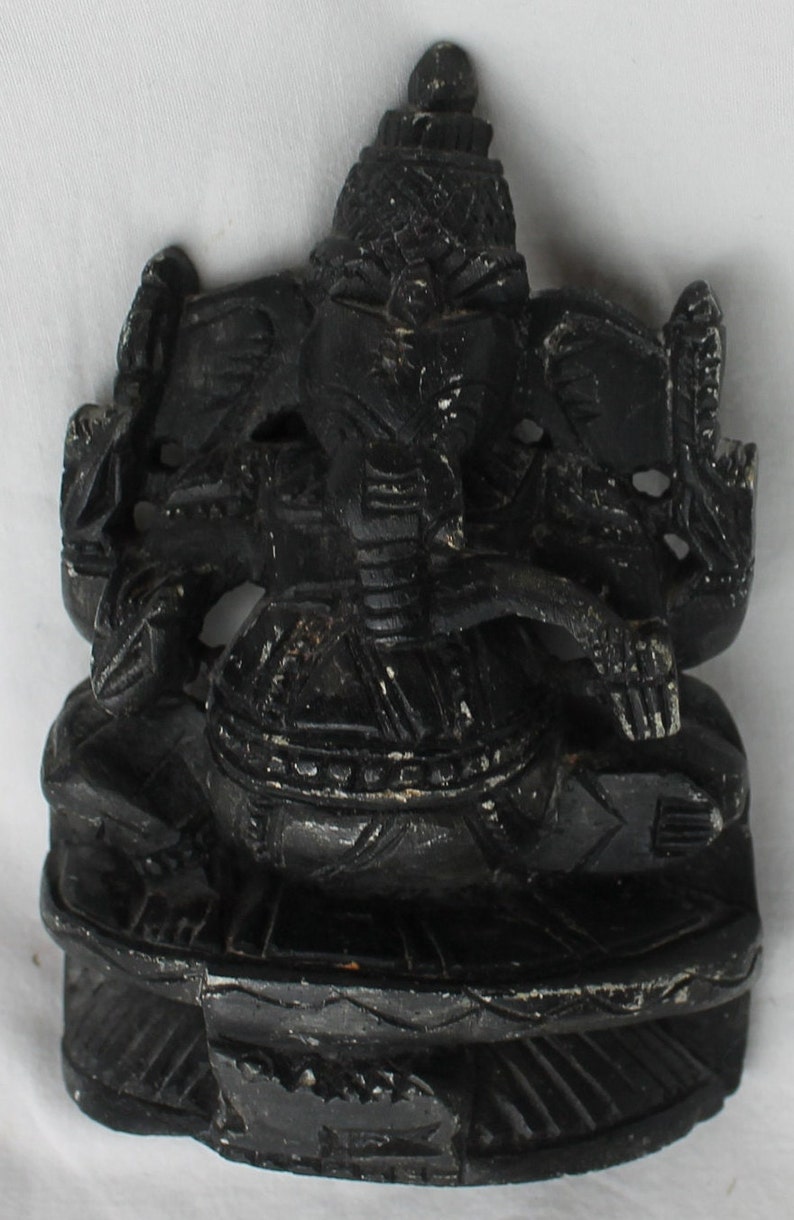 Hindu Lord Ganesha Small Stone Statue, Hindu God of Success, Mini ...