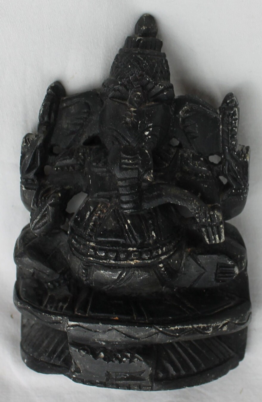 Hindu Lord Ganesha Small Stone Statue, Hindu God of Success, Mini ...
