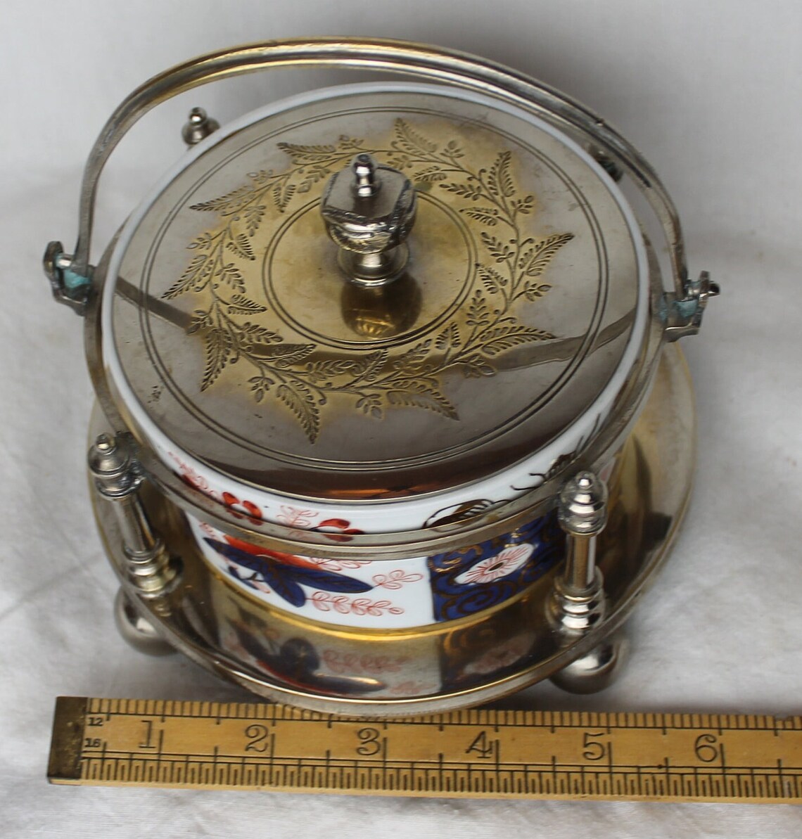 Decorative Butter Dish/ Preserve / Jam Pot Ceramic Gold and Blue ...