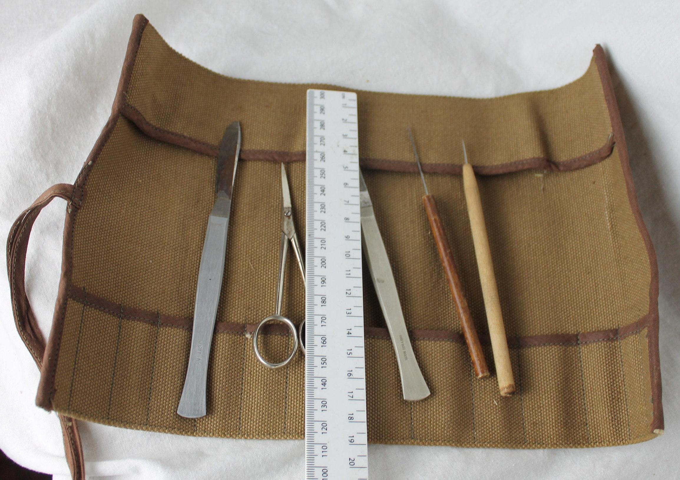 Vintage Dissecting Kit Canvas Roll With Tie Containing 2 - Etsy