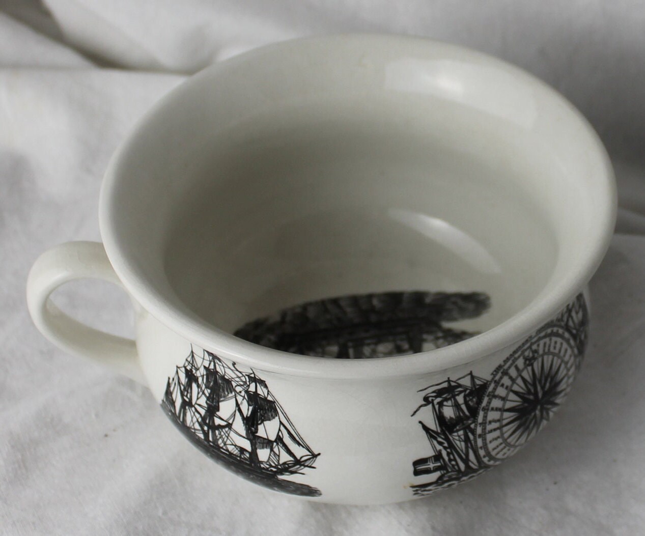 Portmeirion Chamber Pot/ Planter 'vintage 'sailing Ships' Ceramic Potty ...