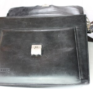 Exceptional Quality Texier Black Leather Briefcase or Shoulder Bag ...
