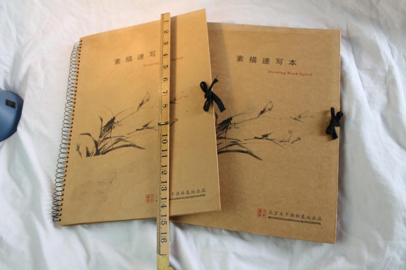 Vintage A3 Oriental Sketchbooks: Chinese Art Paper, Ribbon Tie - Etsy