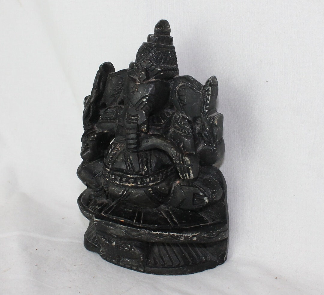 Hindu Lord Ganesha Small Stone Statue, Hindu God of Success, Mini ...