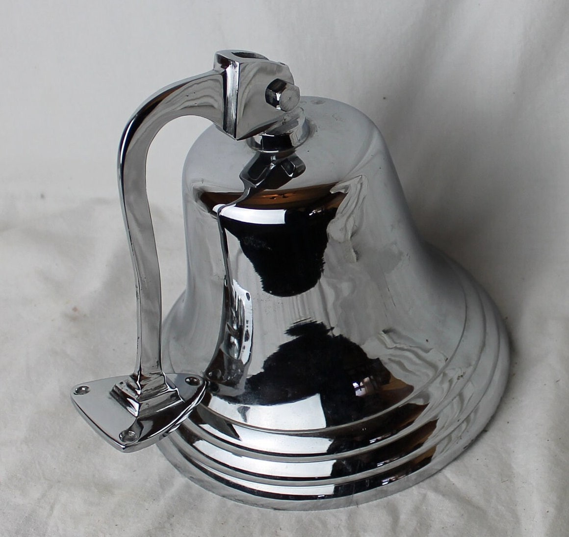 Superb Ship's Bell, 16 Cm Tall, Vintage Chrome With Clapper/ringer - Etsy