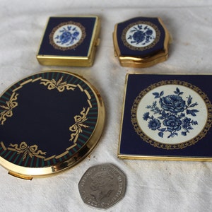 Four Stratton Powder Compacts in Blue Enamel 1960s Vintage - Etsy