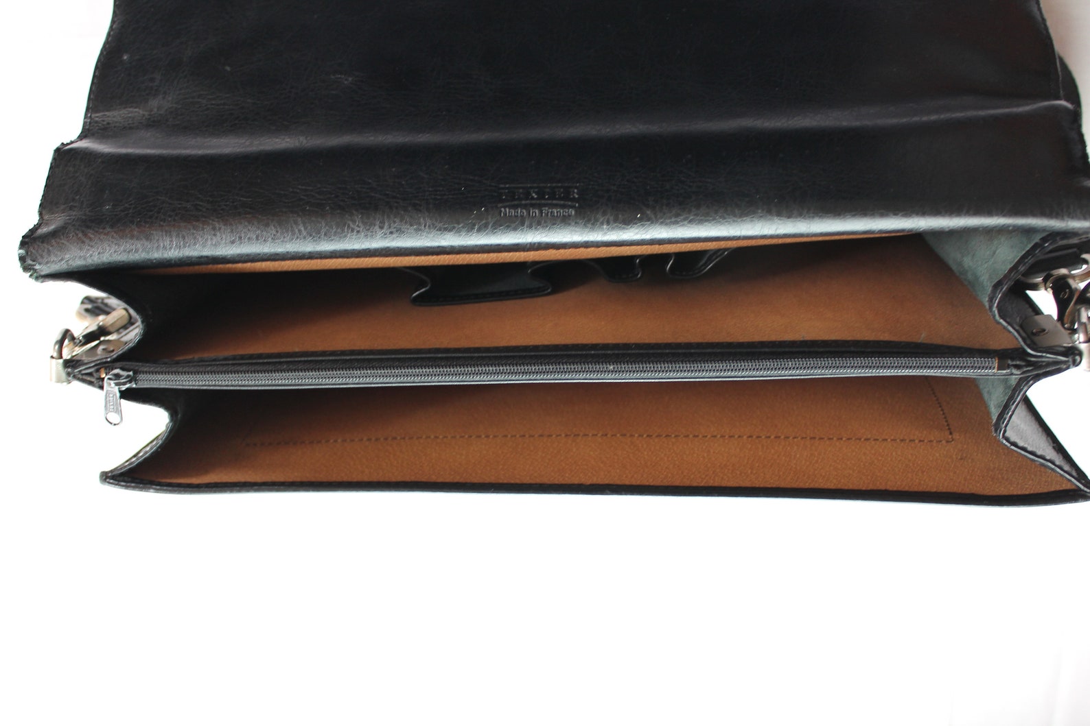 Exceptional Quality Texier Black Leather Briefcase or Shoulder | Etsy UK