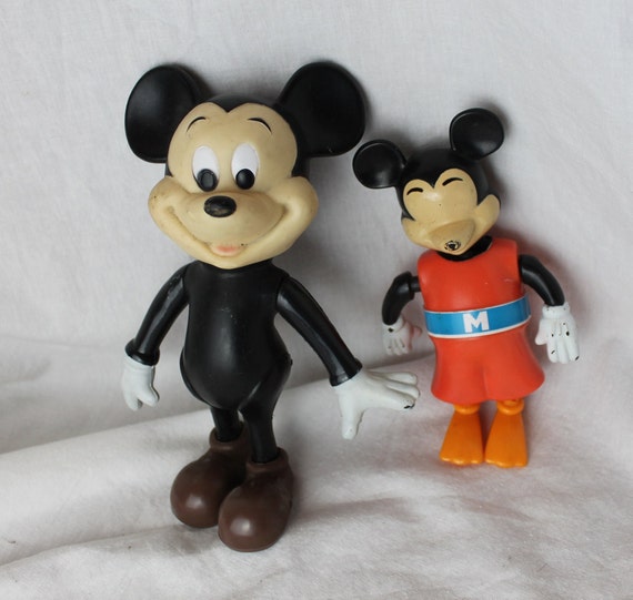 Two Mickey Mouse Models Vintage Toys One Plastic Model and a - Etsy