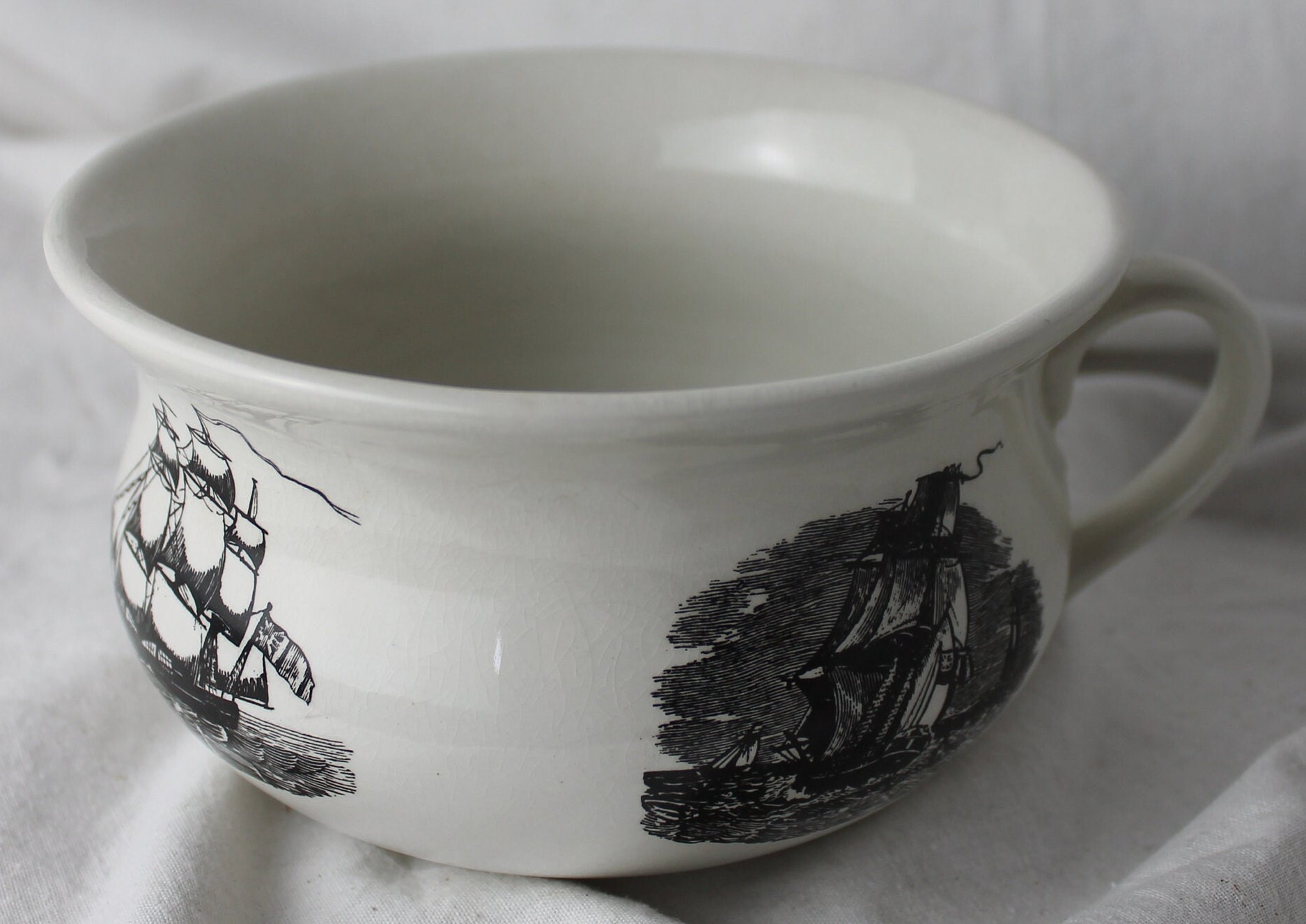 Portmeirion Chamber Pot/ Planter 'vintage 'sailing Ships' Ceramic Potty ...