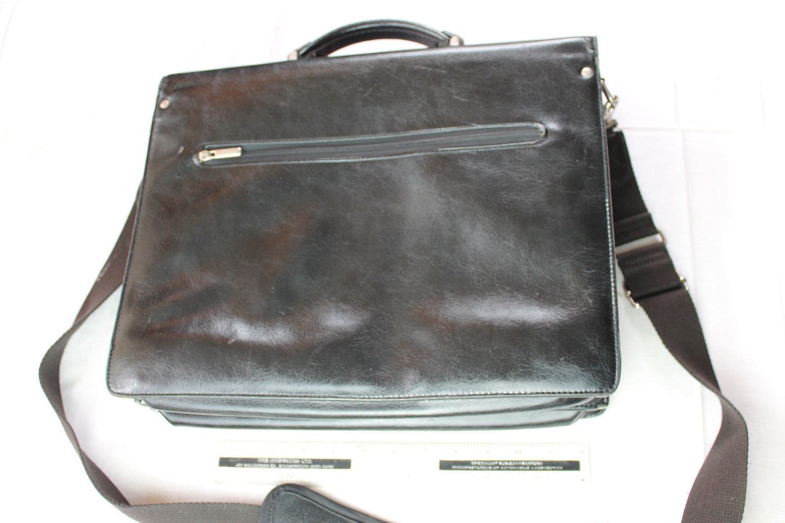 Exceptional Quality Texier Black Leather Briefcase or Shoulder Bag ...