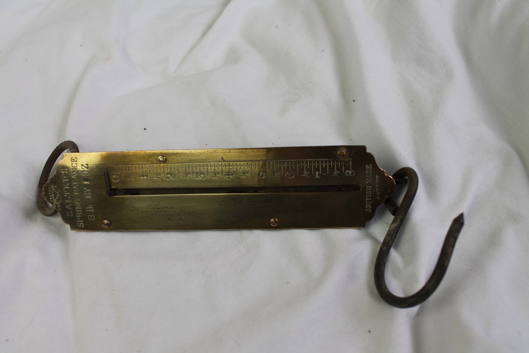 Brass Spring Balance Hanging Scales Made by Salters, England. Vintage ...