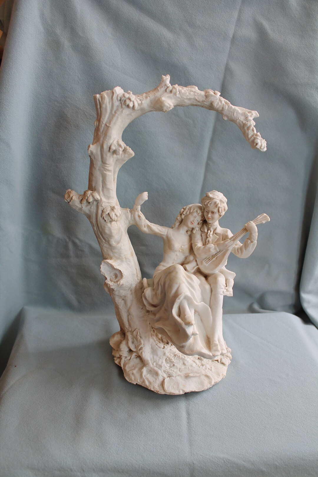 Couple Embracing on a Swing, Plaster Model With Fine Detail, 34 Cm Tall ...