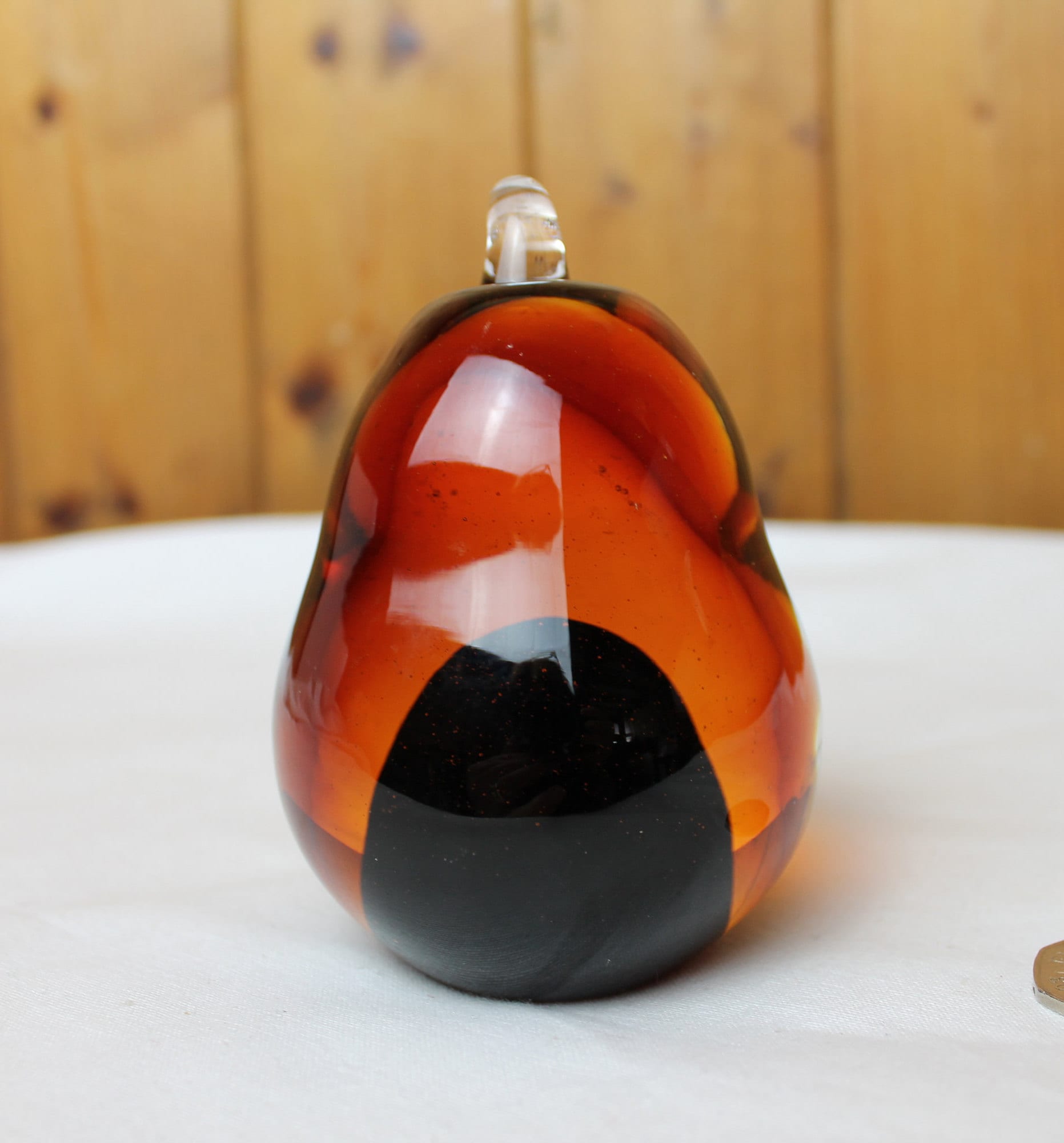 Glass Pear Paperweight or Ornament; Vintage Handmade Glass - Etsy UK