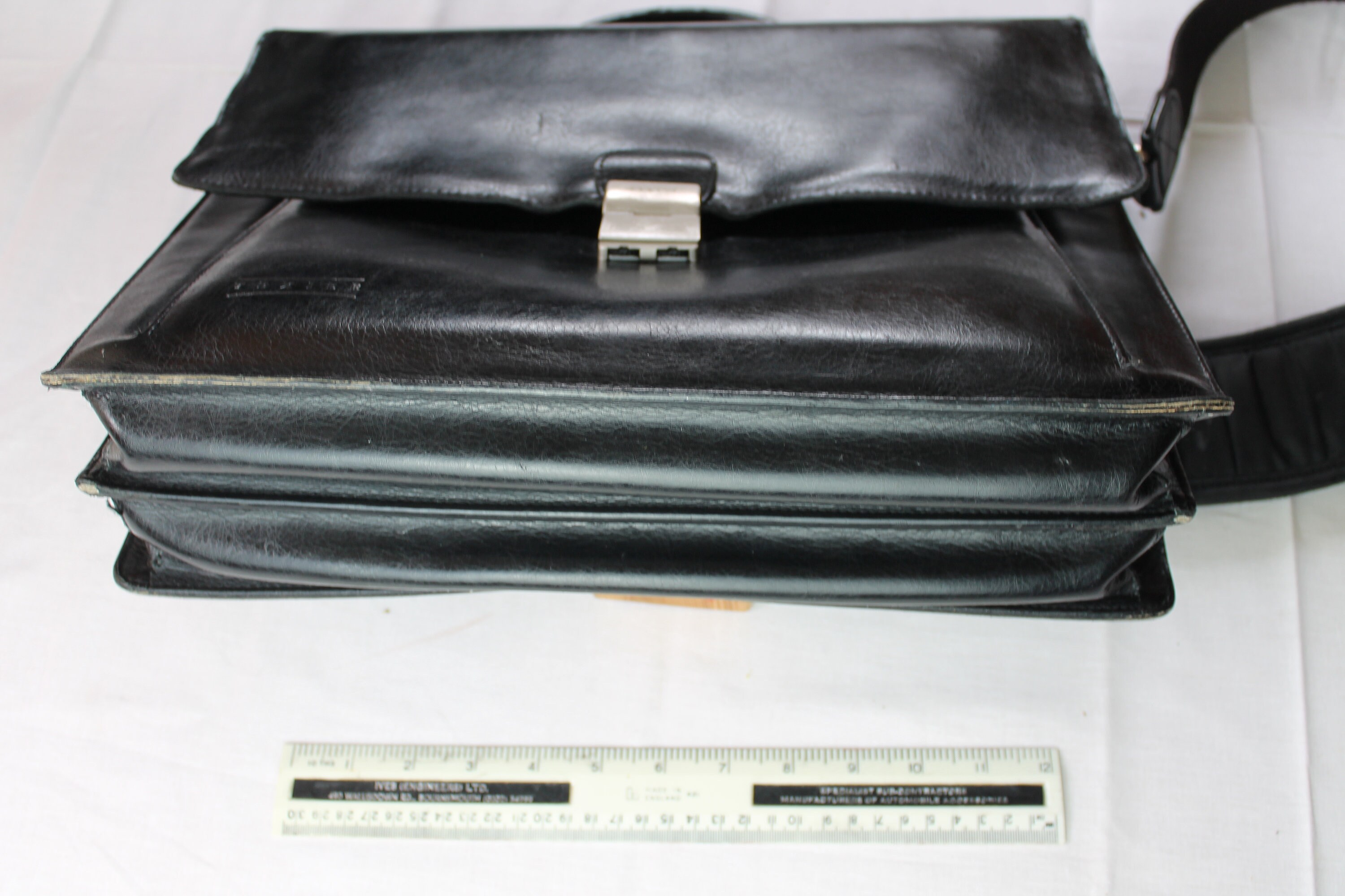 Exceptional Quality Texier Black Leather Briefcase or Shoulder Bag ...