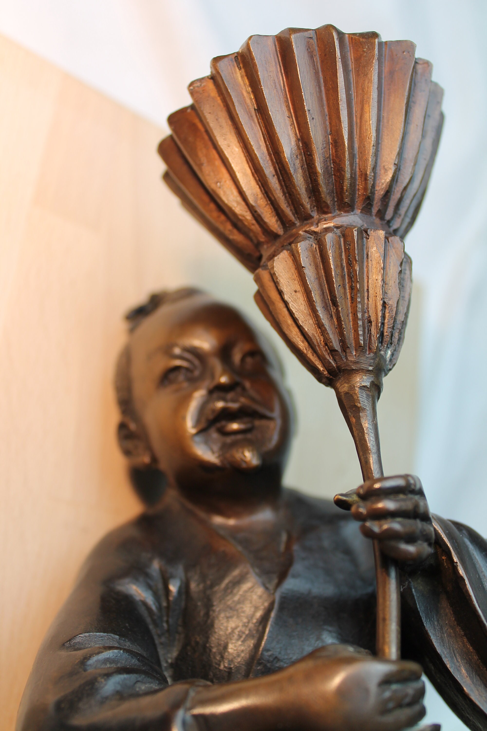 Bronze Asian Warrior / Torch Carrier Statue or Figurine, 33 Cm Tall - Etsy