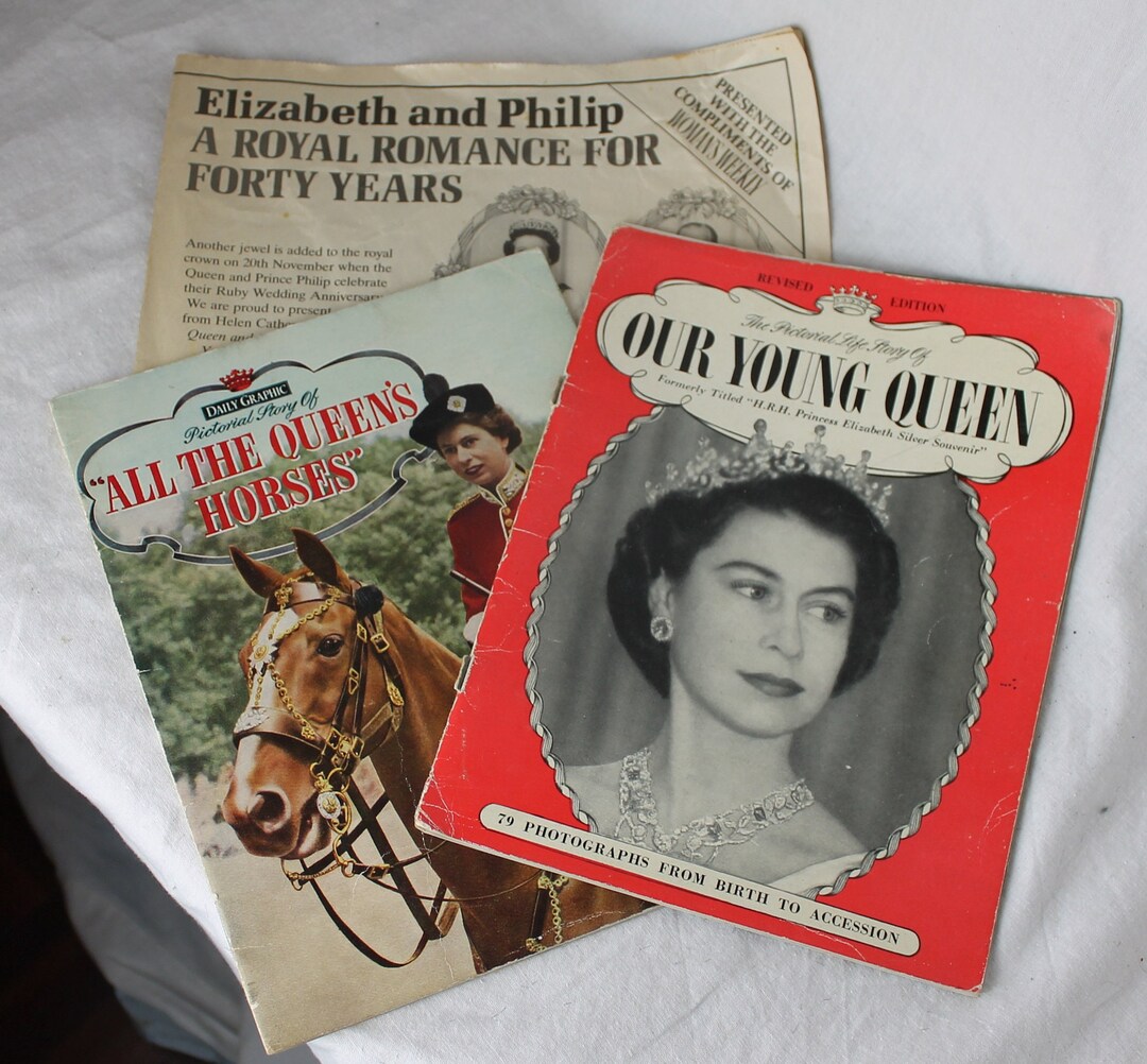 Queen Elizabeth II Memorabilia: Vintage Pictorial Magazines & Ruby ...