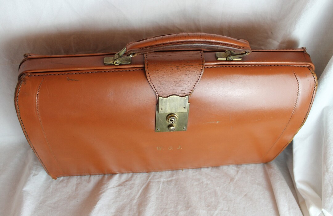 Briefcase; Traditional Handmade Tan Brown Leather Case, Doctors Bag ...
