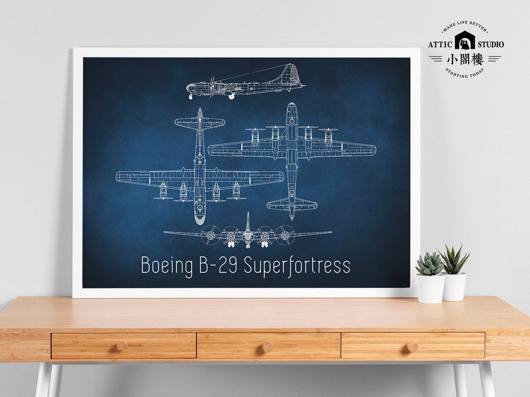 Boeing B-29 Superfortress Blueprint Patent Print Framed - Etsy