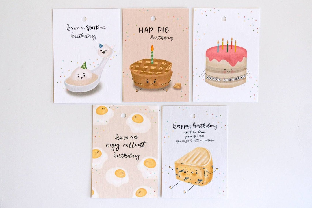 Set of 10 MISCELLANEOUS Birthday Tags Punny Tags Bday Gift - Etsy