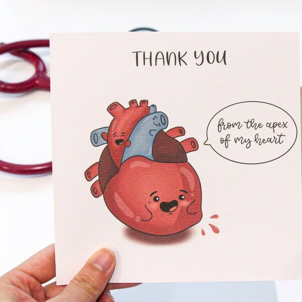 Cardiology Thank You Card - Etsy