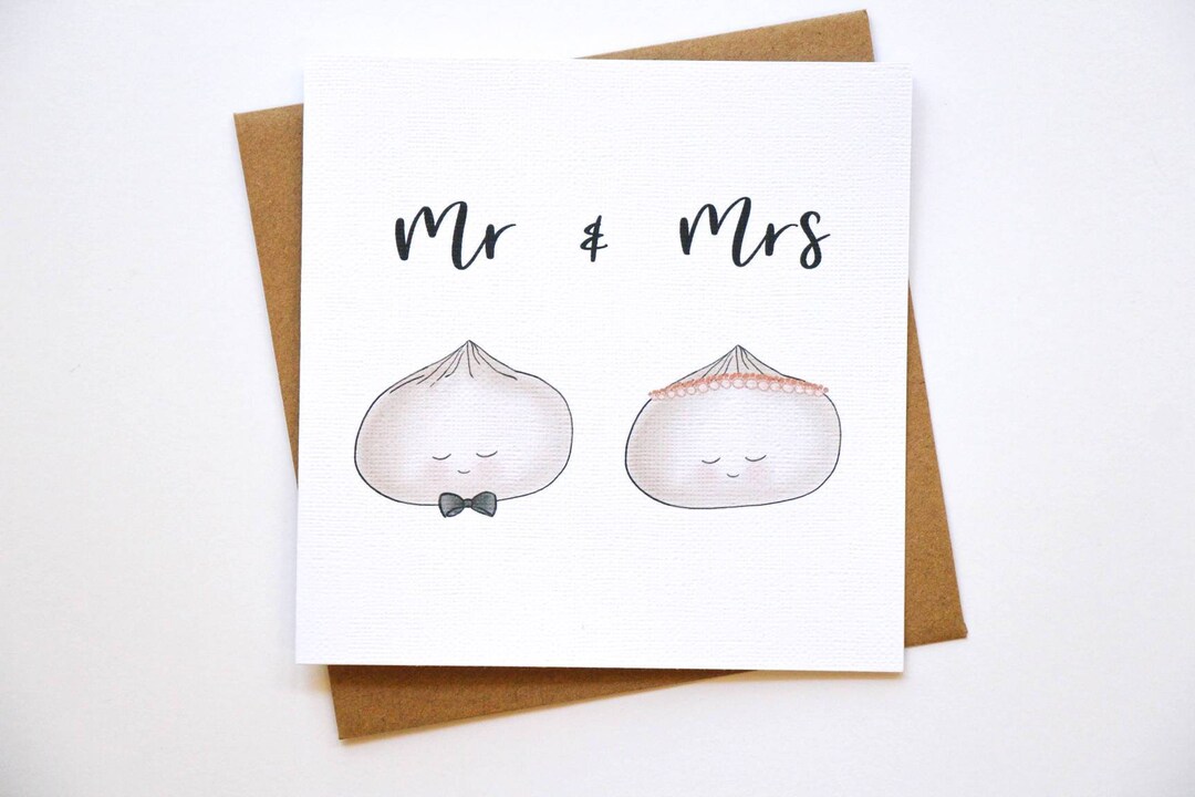 Mr & Mrs Dumpling- Wedding Card, Wedding Congratulations Card - Etsy