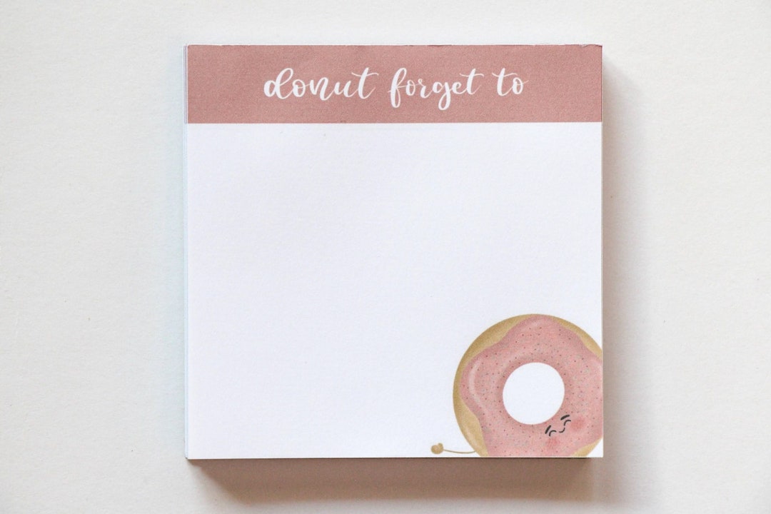 DONUT Forget to Notepad to Do List Reminder Notepad Punny - Etsy