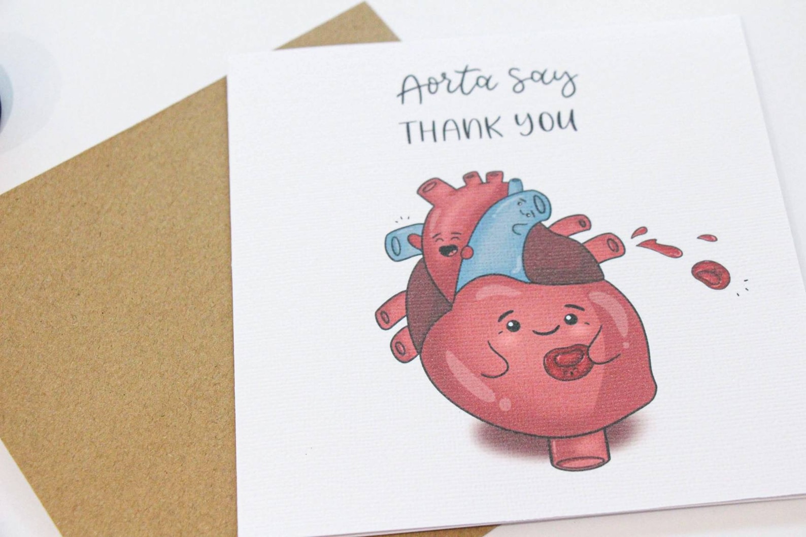 AORTA Say Thank You Medical Punny Cards Cardiac Puns for - Etsy