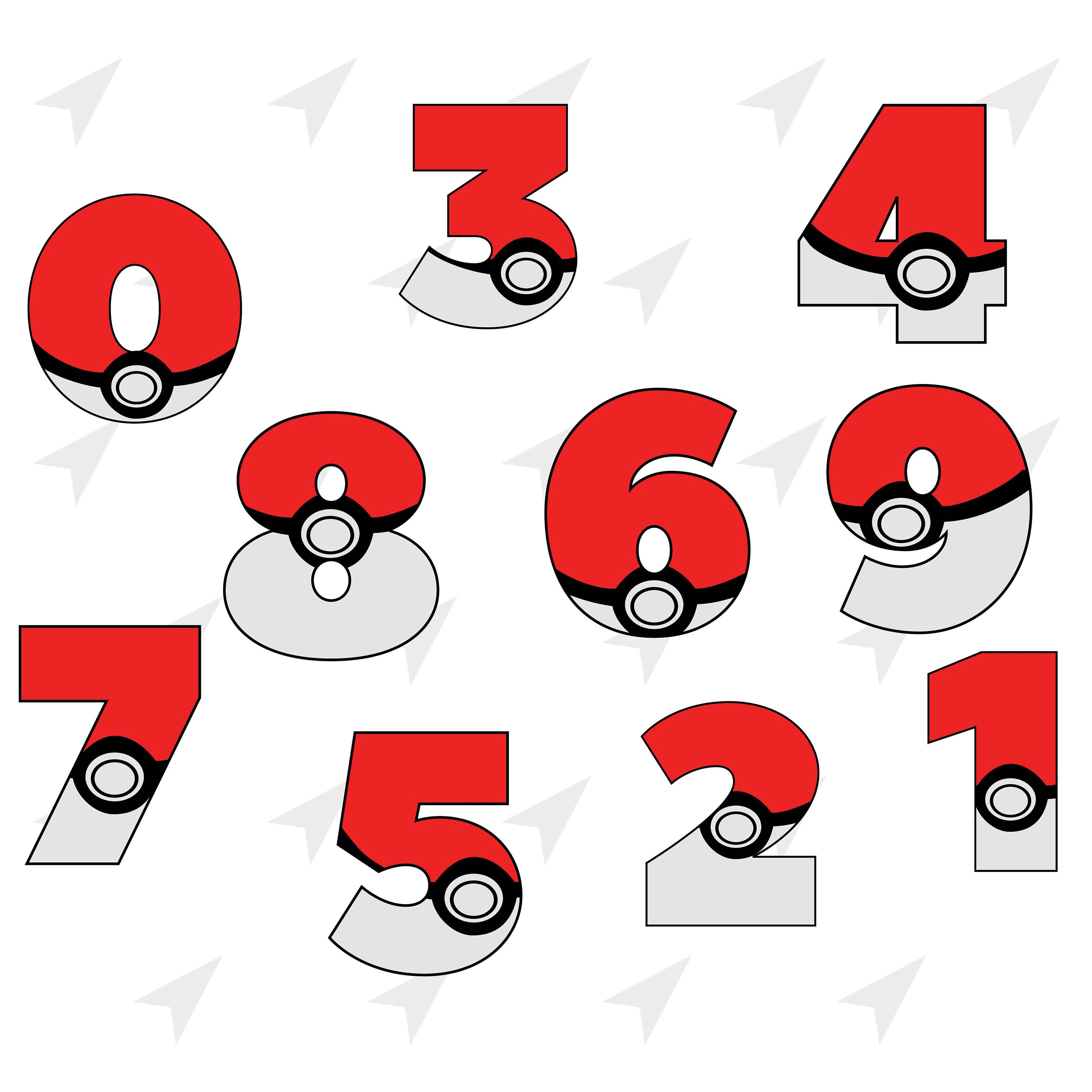 Números de Pokemon SVG PNG DXF. Archivos de descarga | Etsy