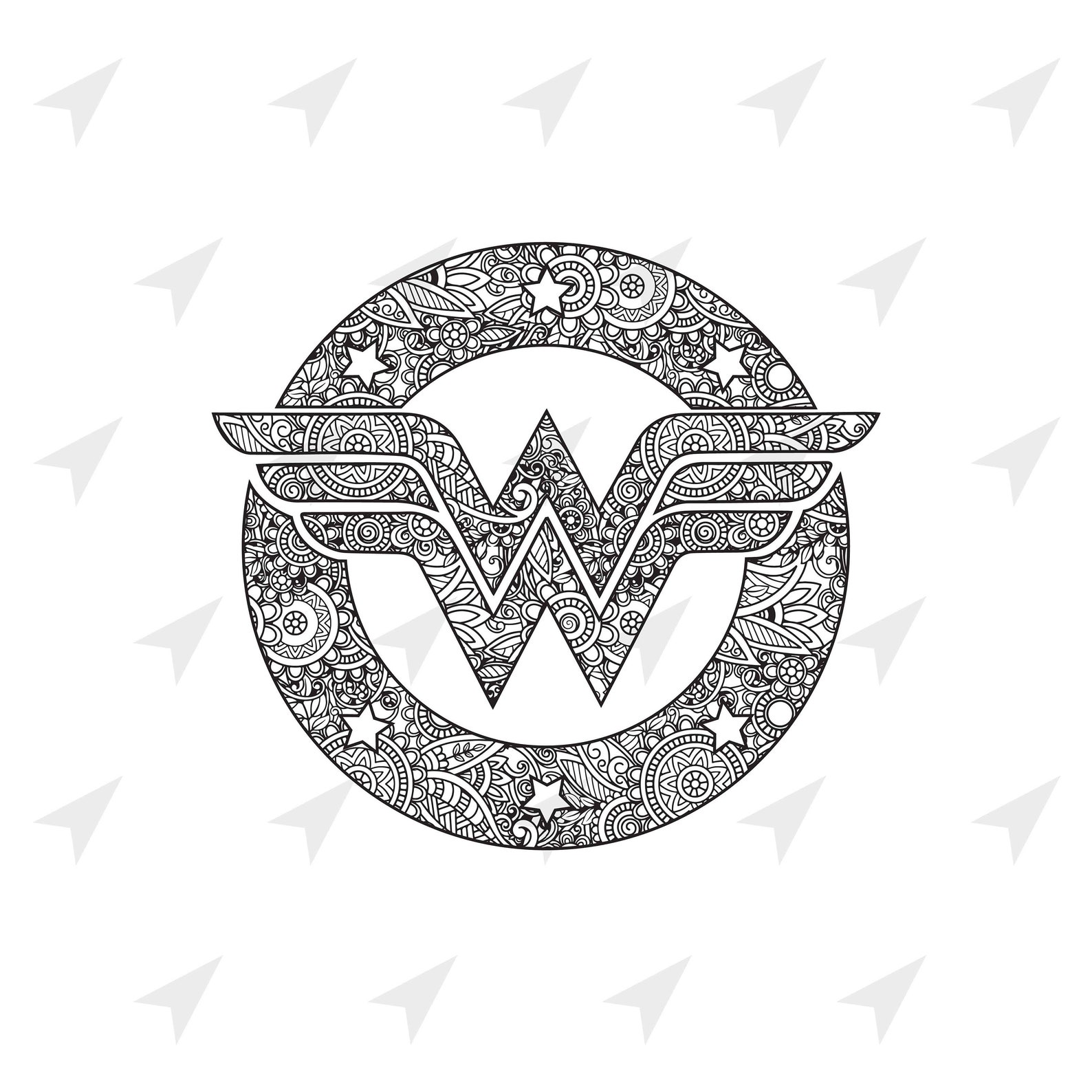 Wonder Woman Mandala SVG PNG DXF. Instant download file for | Etsy Wonder Woman Mandala SVG PNG DXF. Instant download file for | Etsy