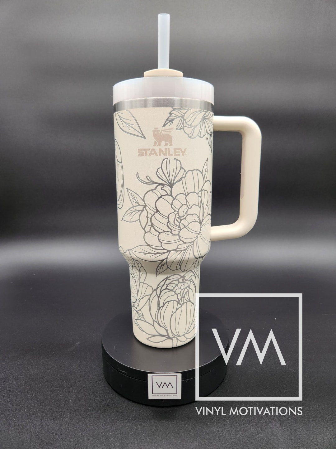 Spring Peony Tumbler Engraved Stanley Quencher 40oz - Etsy