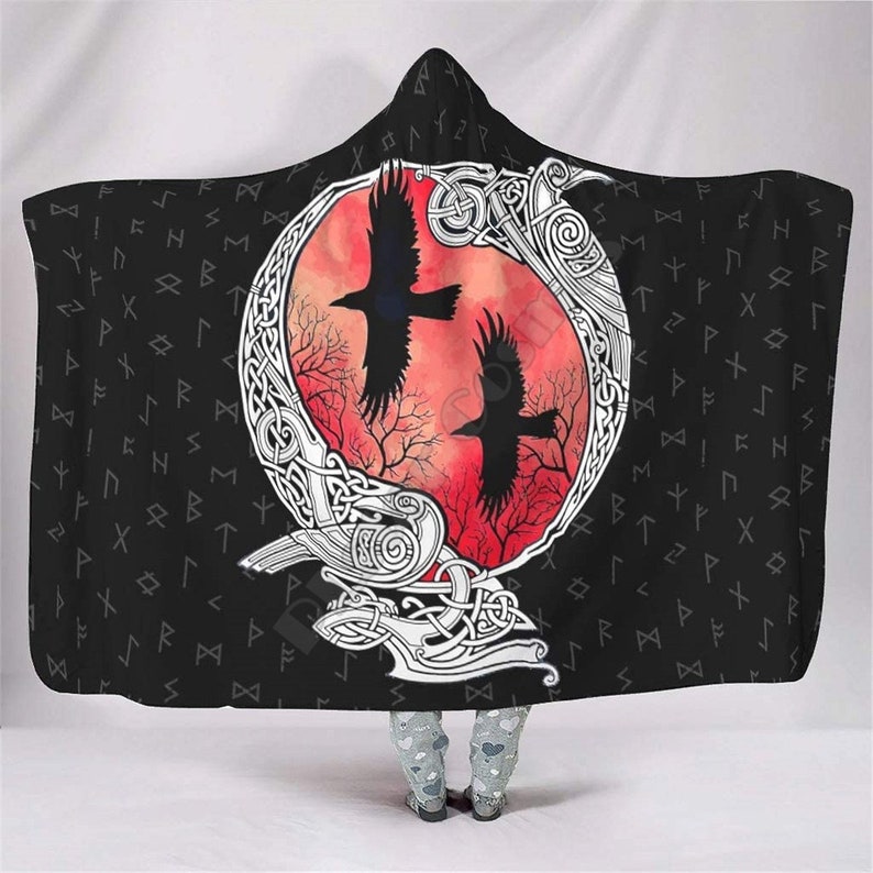TWIN RAVENS HOODED Blanket - Etsy