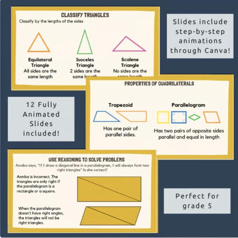Geometry: Classify 2D Shapes and Figures | Grade 5 Complete Unit ...